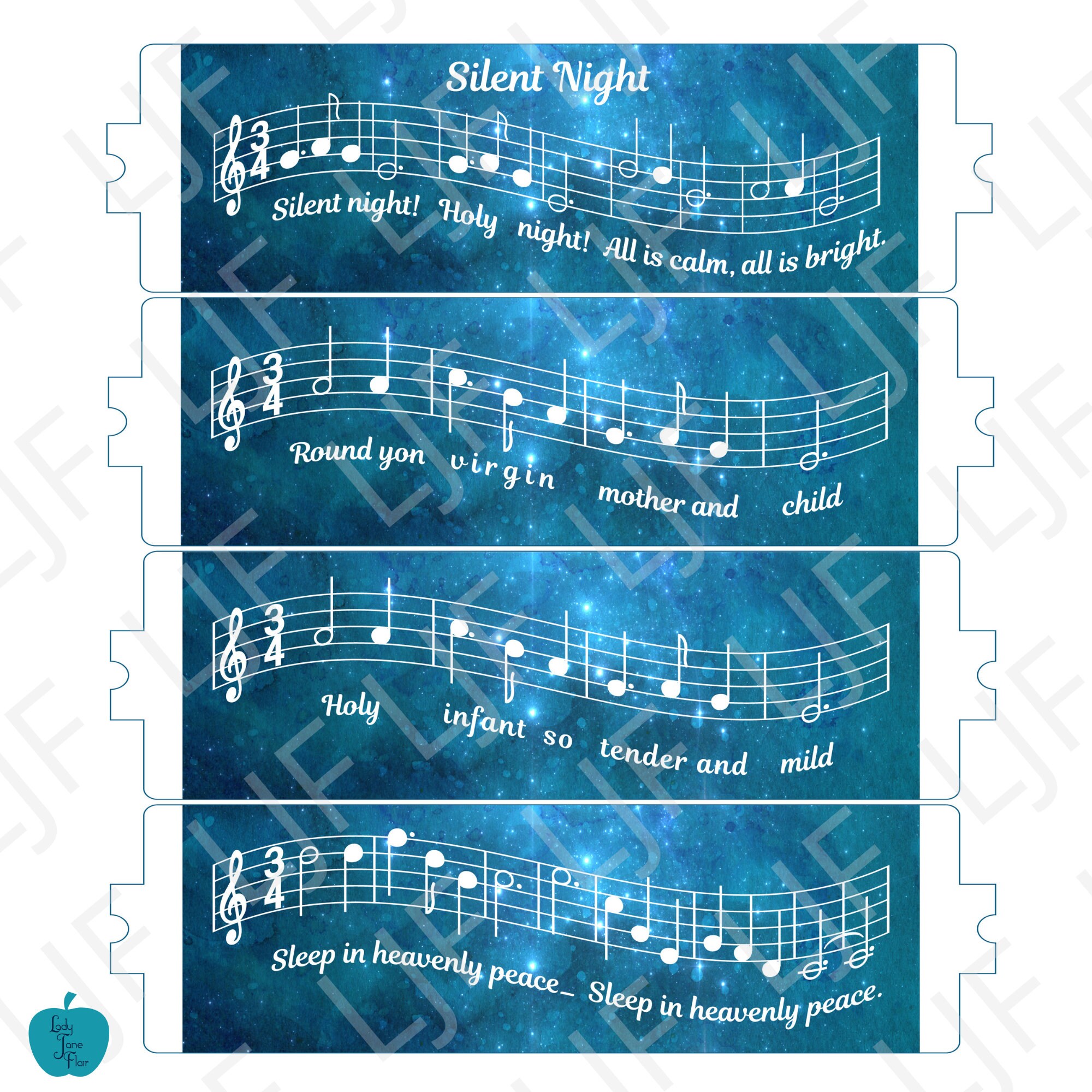 10 Oz Stackable Mug Design for Sublimation Silent Night Mug - Etsy