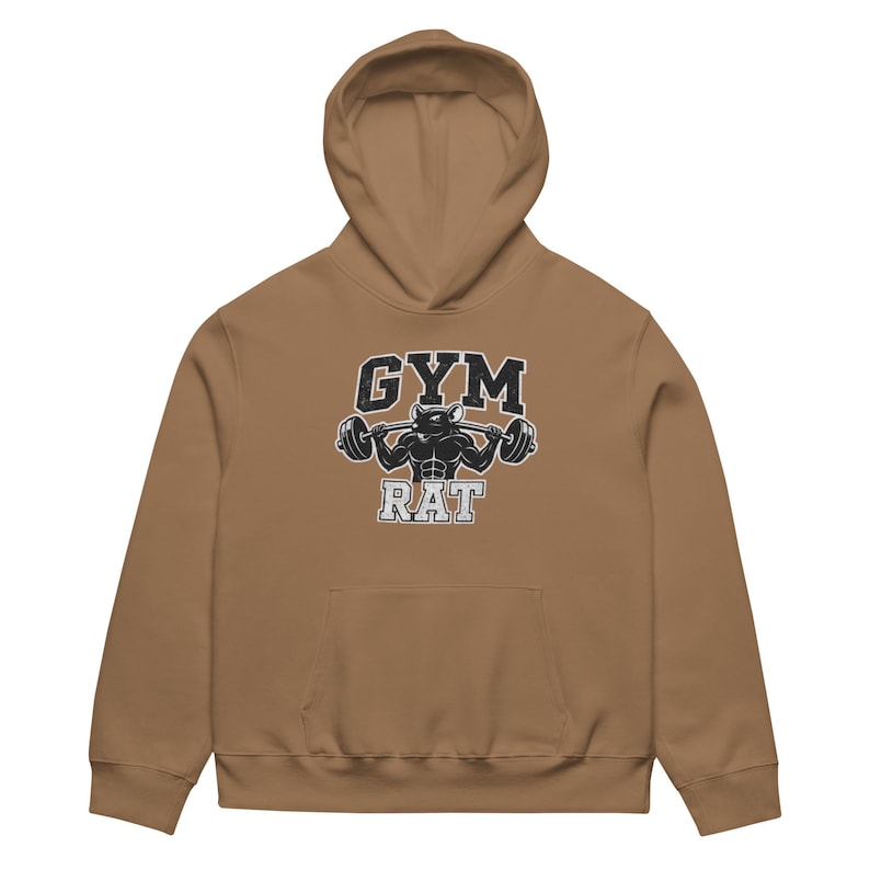 Gym Rat Oversized Hoodie - Muscle Rat Lifting Unisex Sweatshirt - Funny ...