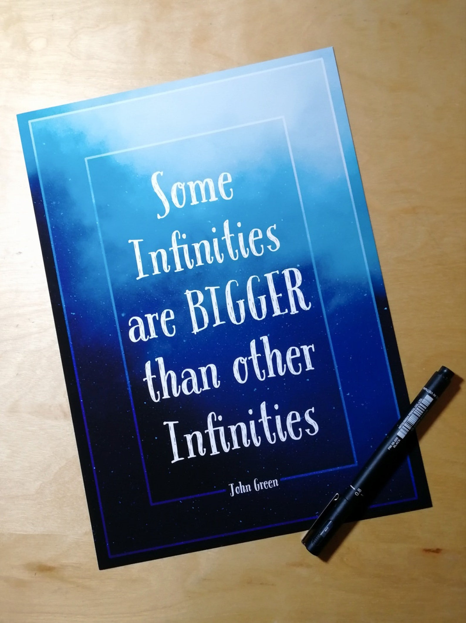 The Fault in Our Stars Infinities Quote Poster - Etsy