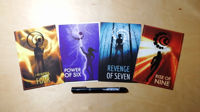 Lorien Legacies Set of 4 Postcard Sized Prints, Pittacus Lore Prints ...