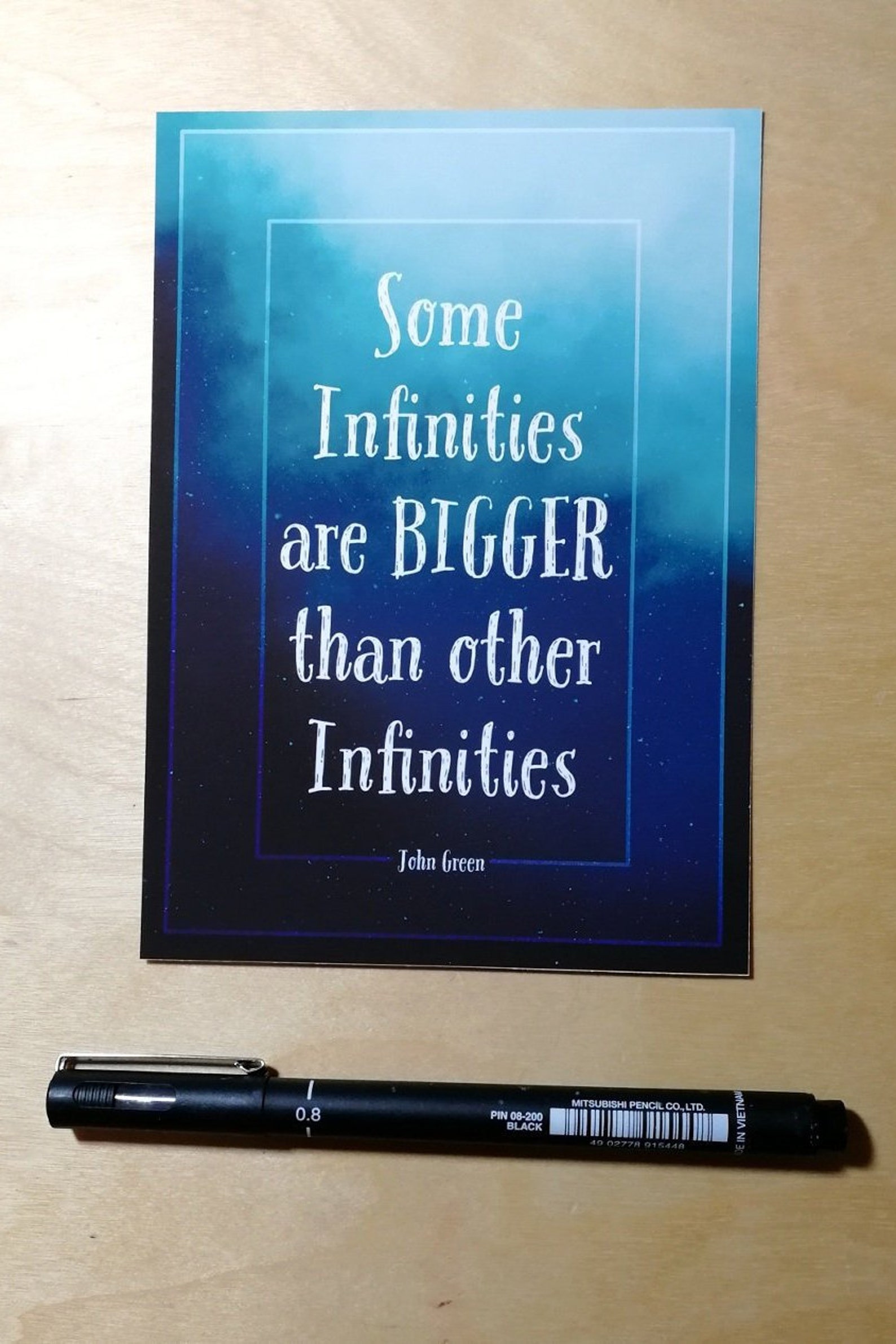 The Fault in Our Stars Infinities Quote Poster - Etsy