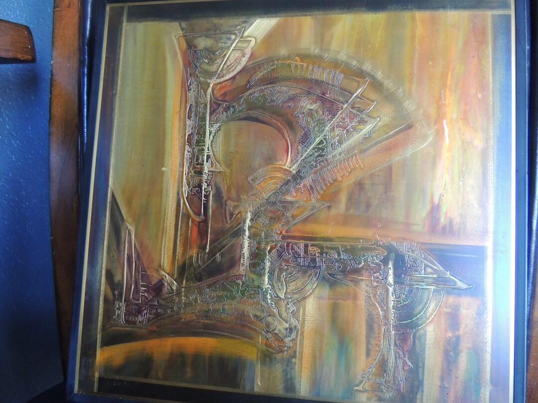 Original Metallic Design Studio by Bernard Rohne Abstract Etching on ...