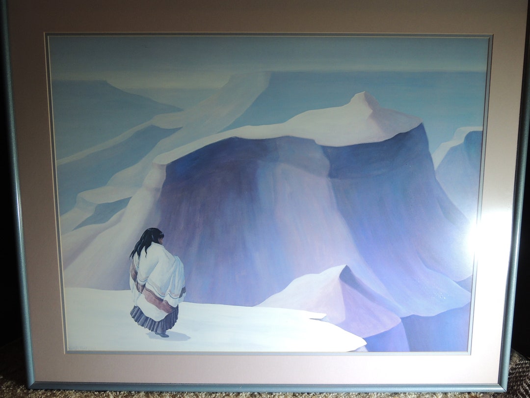 Deborah Hiatt Native American 1987 Watercolor Painting 29" X 36 ...