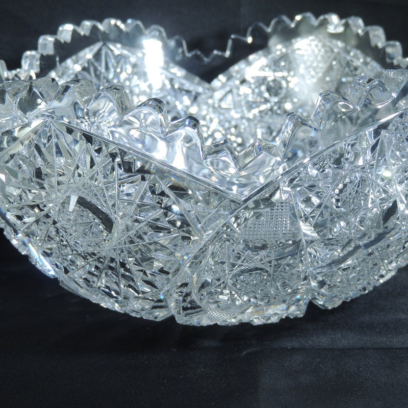 Antique Crystal Bowl - Etsy