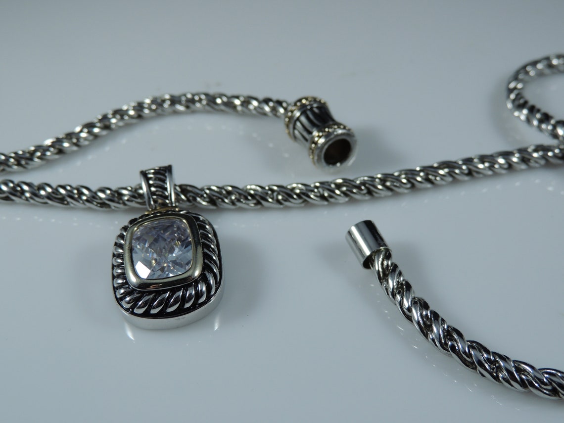 24 Silver Tone Rope Chain With Silver Tone Pendent Prism - Etsy