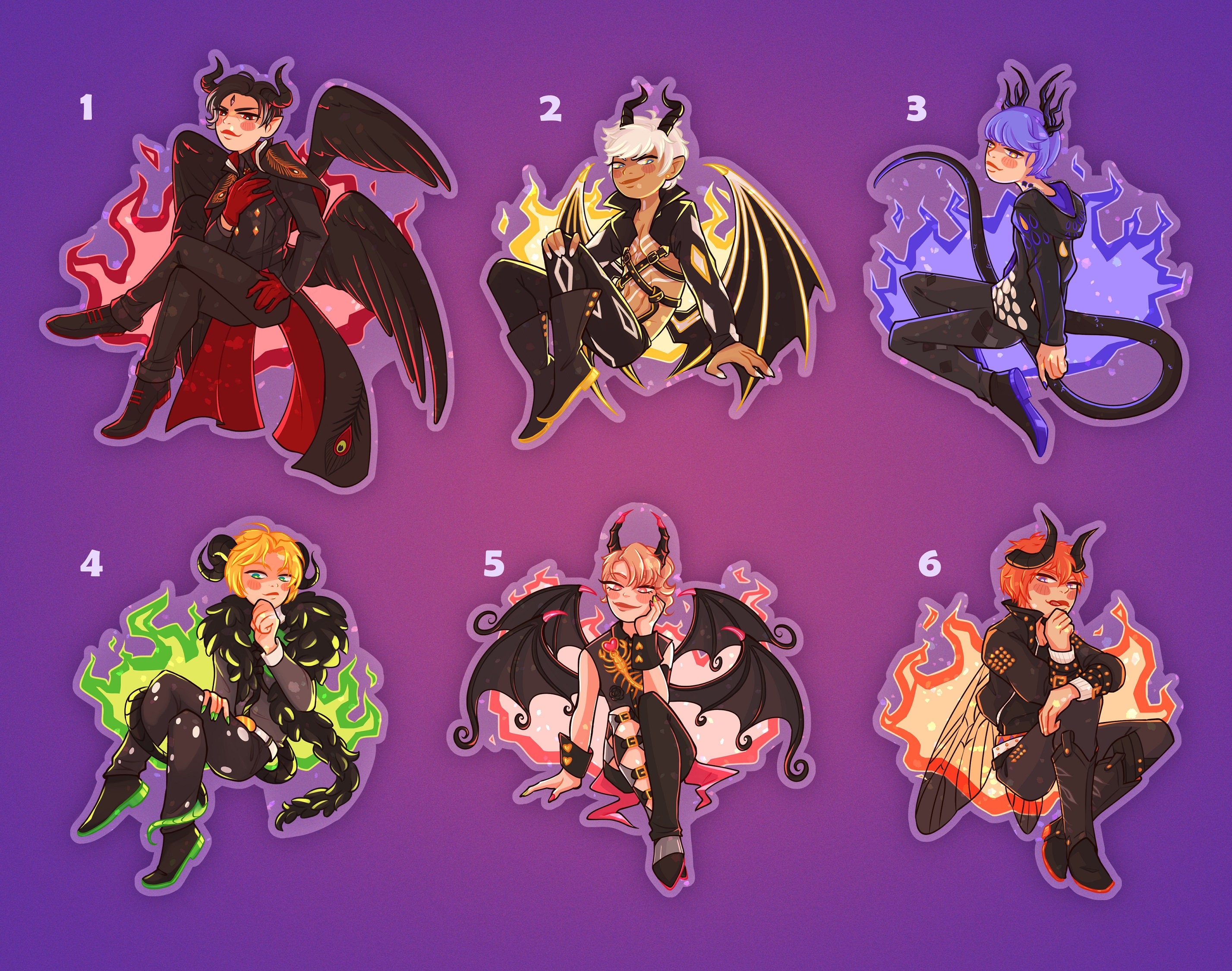 Obey Me Demon Brothers Acrylic Holo Charms - Etsy