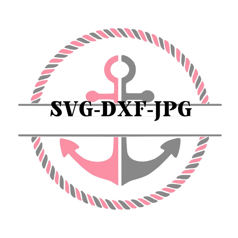 Two Color Braided Rope Anchor Name Design SVG DXF JPG Files - Etsy