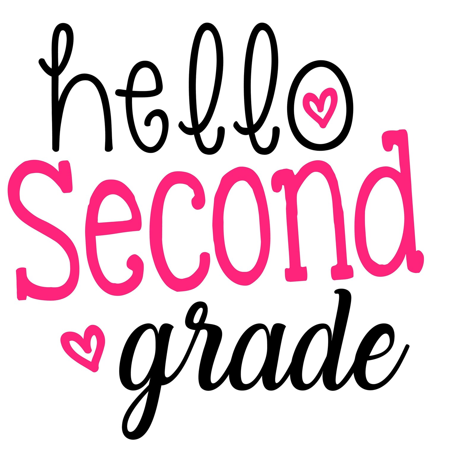 Hello Second Grade SVG PNG Files Teacher Student Back to School 2nd - Etsy