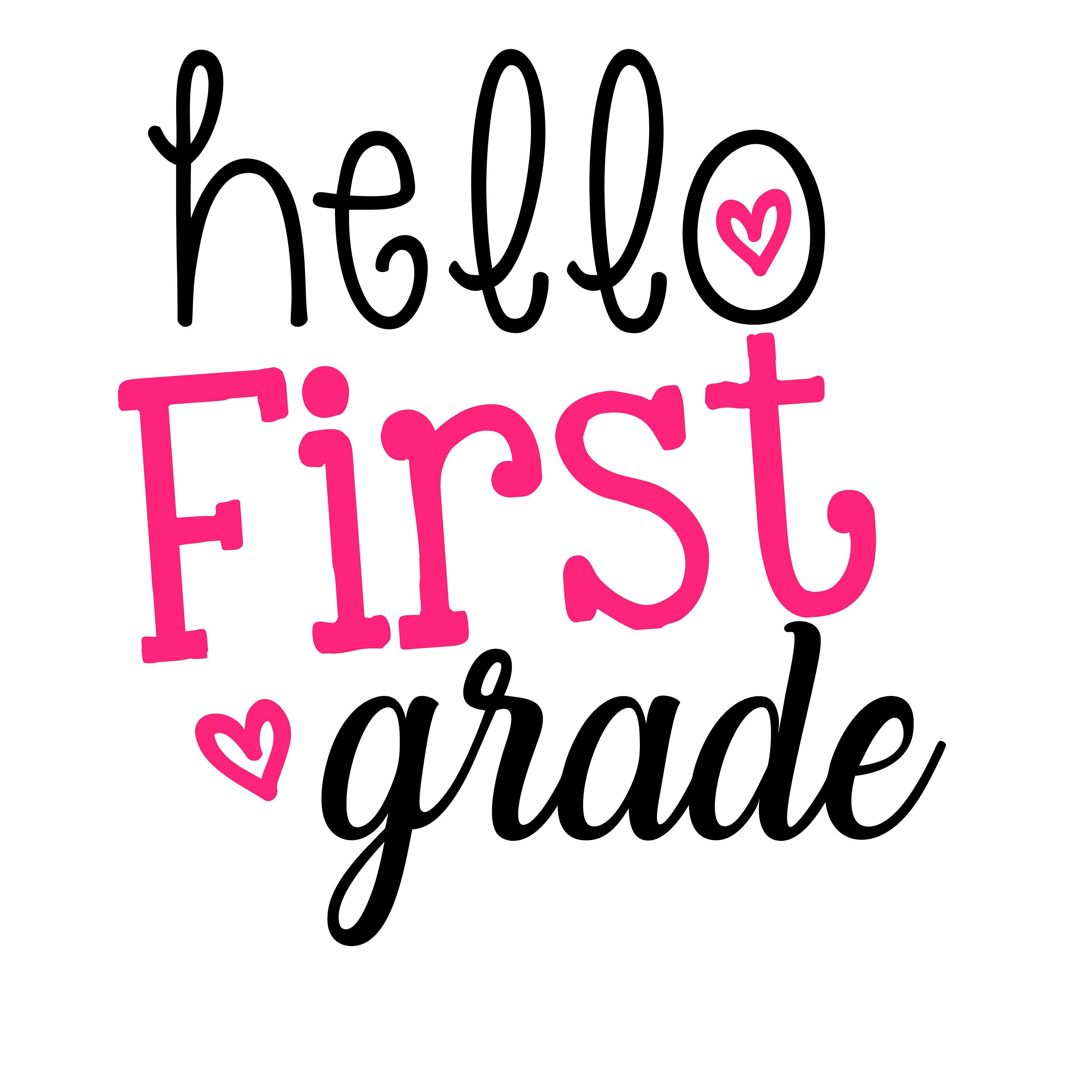 Hello First Grade SVG PNG files teacher student back to school | Etsy