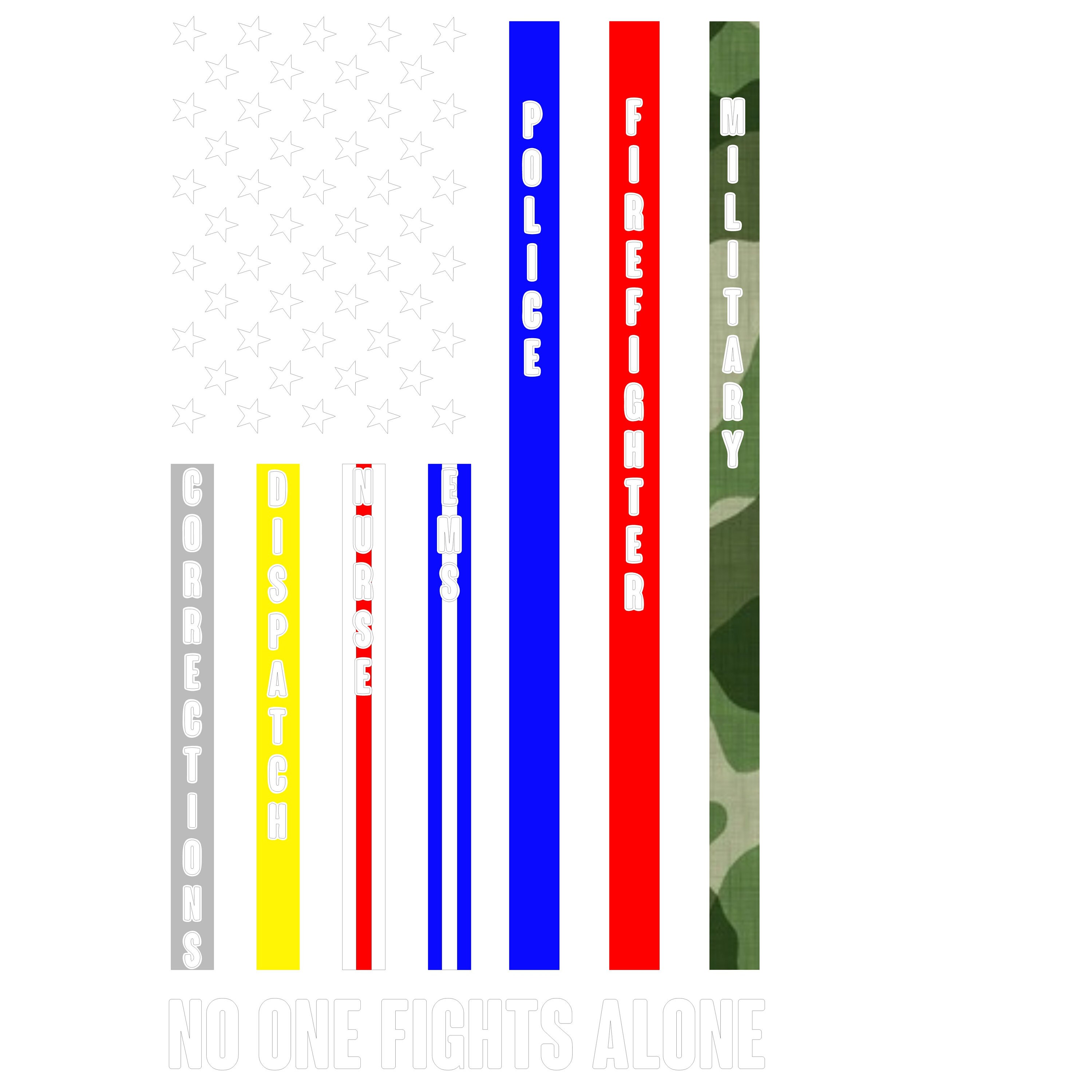 Thin Line Service Professionals Flag SVG and JPG Only - Etsy