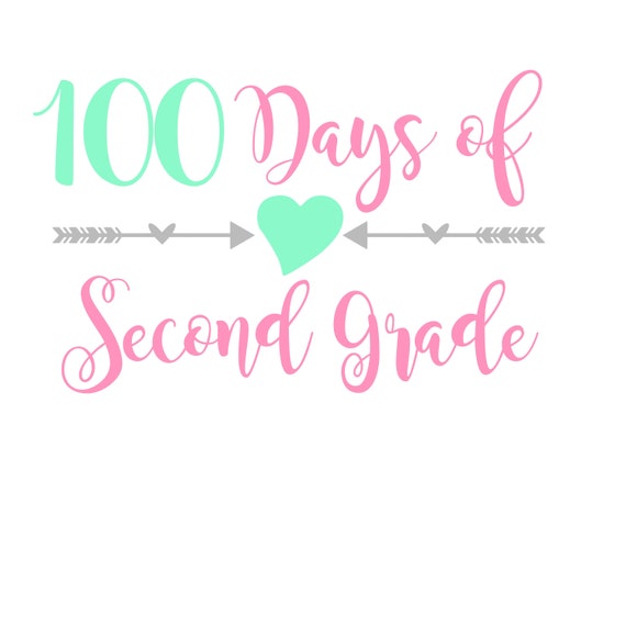 Girly 100th Day of Second Grade School Hearts With Arrows | Etsy