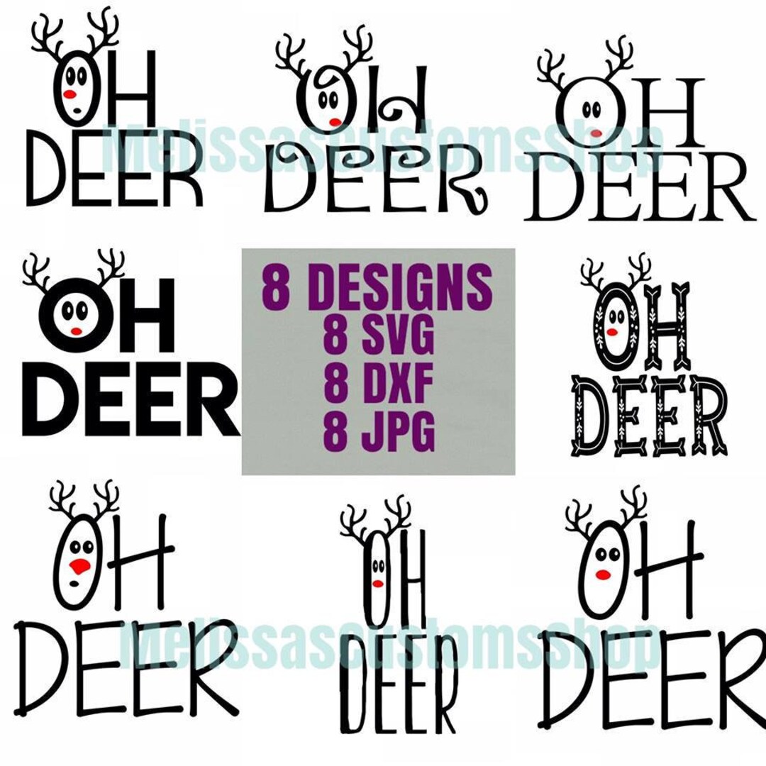 8 Oh Deer Bundle SVG DXF JPG Christmas Reindeer - Etsy