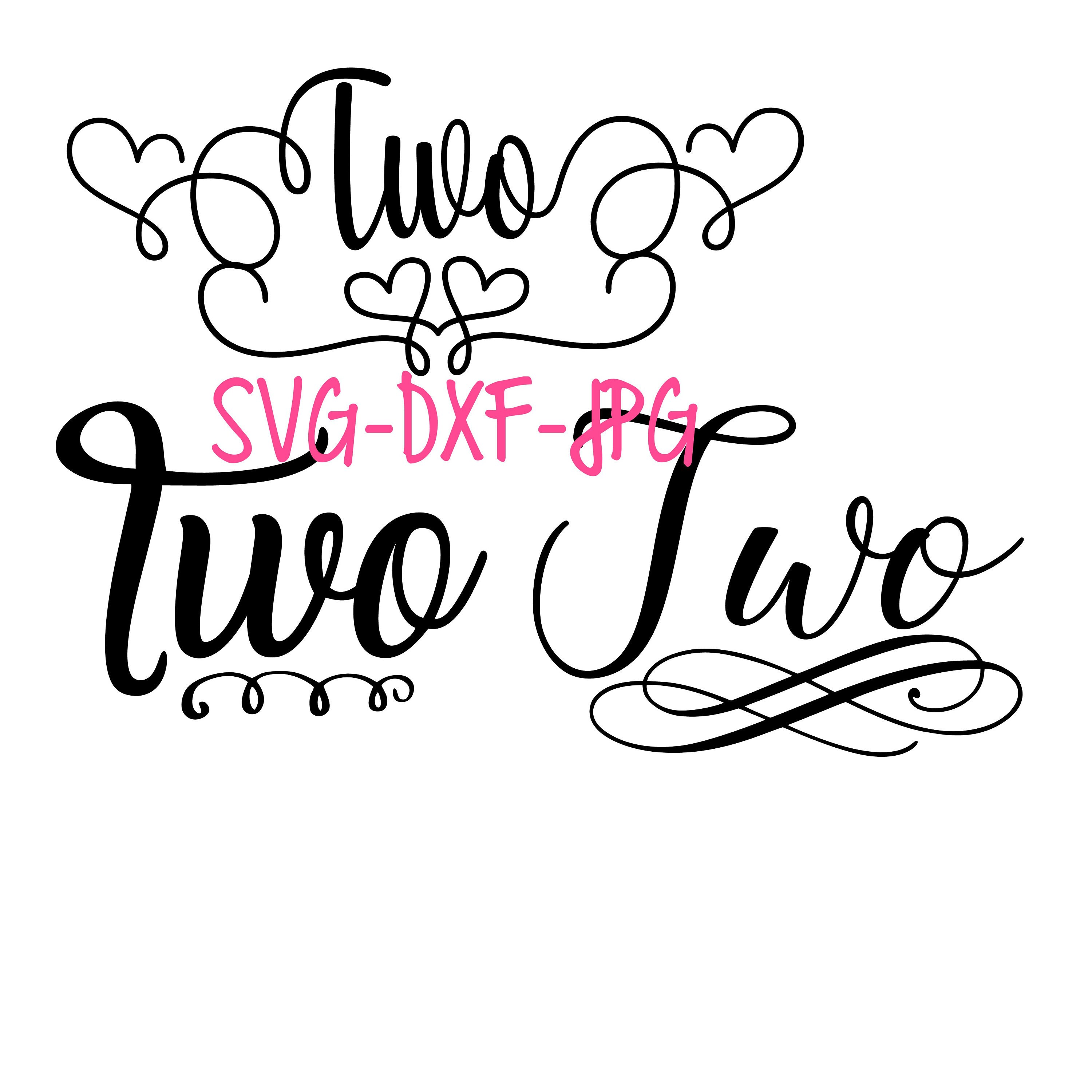 Two SVG/DXF/JPG the Number Two Fancy Girls Second 2nd Birthday - Etsy