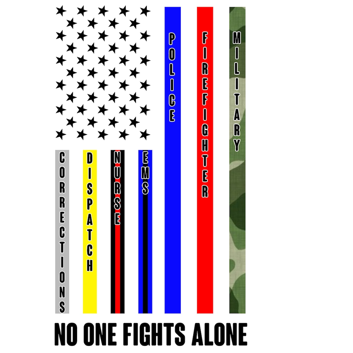 Thin Line Service Professionals Flag SVG and JPG Only - Etsy