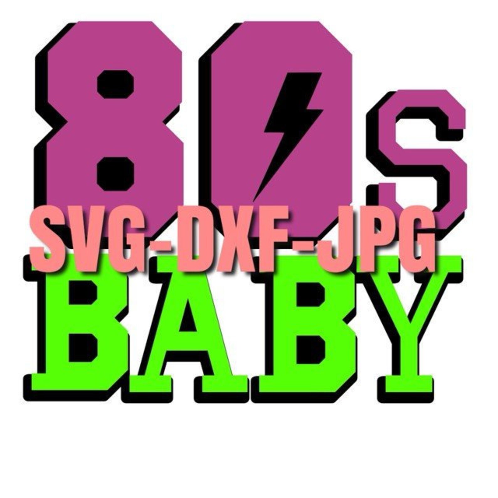 80s Baby Decade SVG DXF Files - Etsy