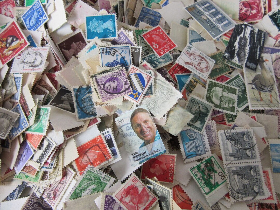 Vintage Postage Stamps 1000 90g Weighed Unchecked World Postage Stamps ...