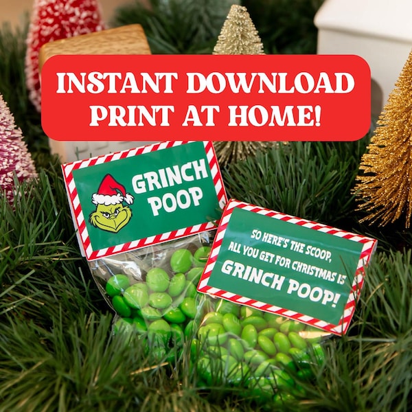 Grinch Poop Tag Printable - Etsy