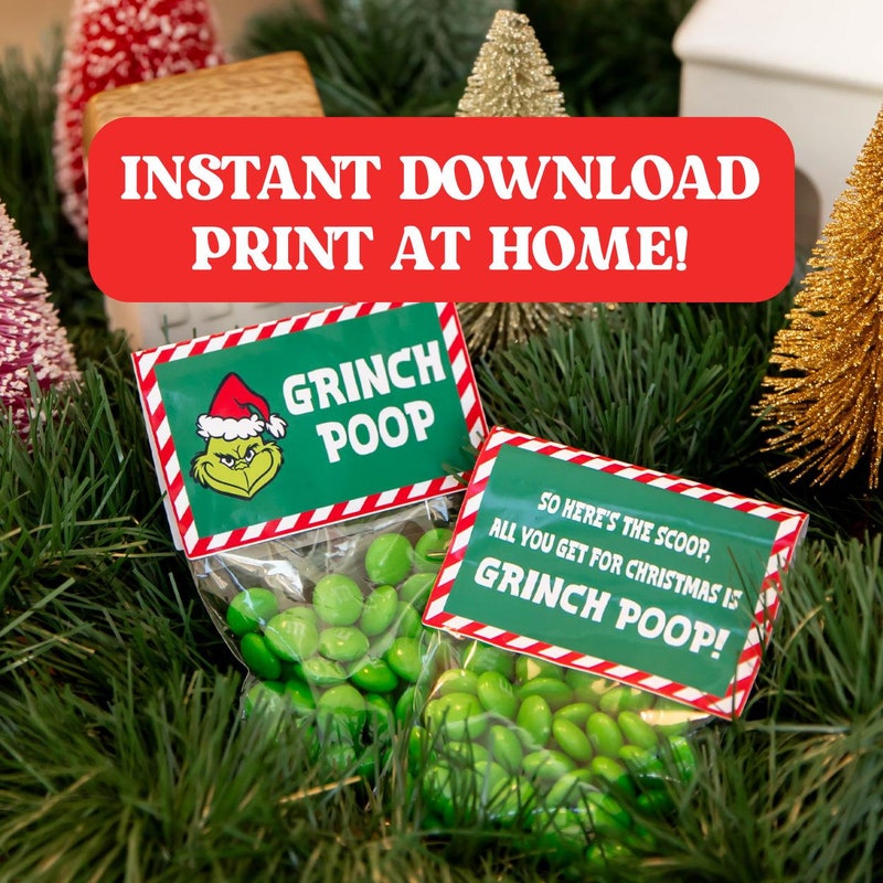 Grinch Poop Tag Printable - Etsy