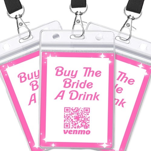 Buy the Bachelorette a Drink Bride Venmo Button Pin QR Code - Etsy