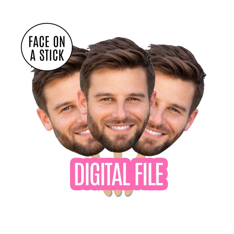 Face on A Stick Digital File Party Favor Face Fan Photobooth - Etsy