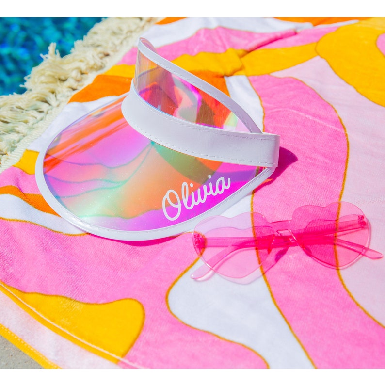 Holographic Visors Beach Personalized Bachelorette Party Gifts Pool ...