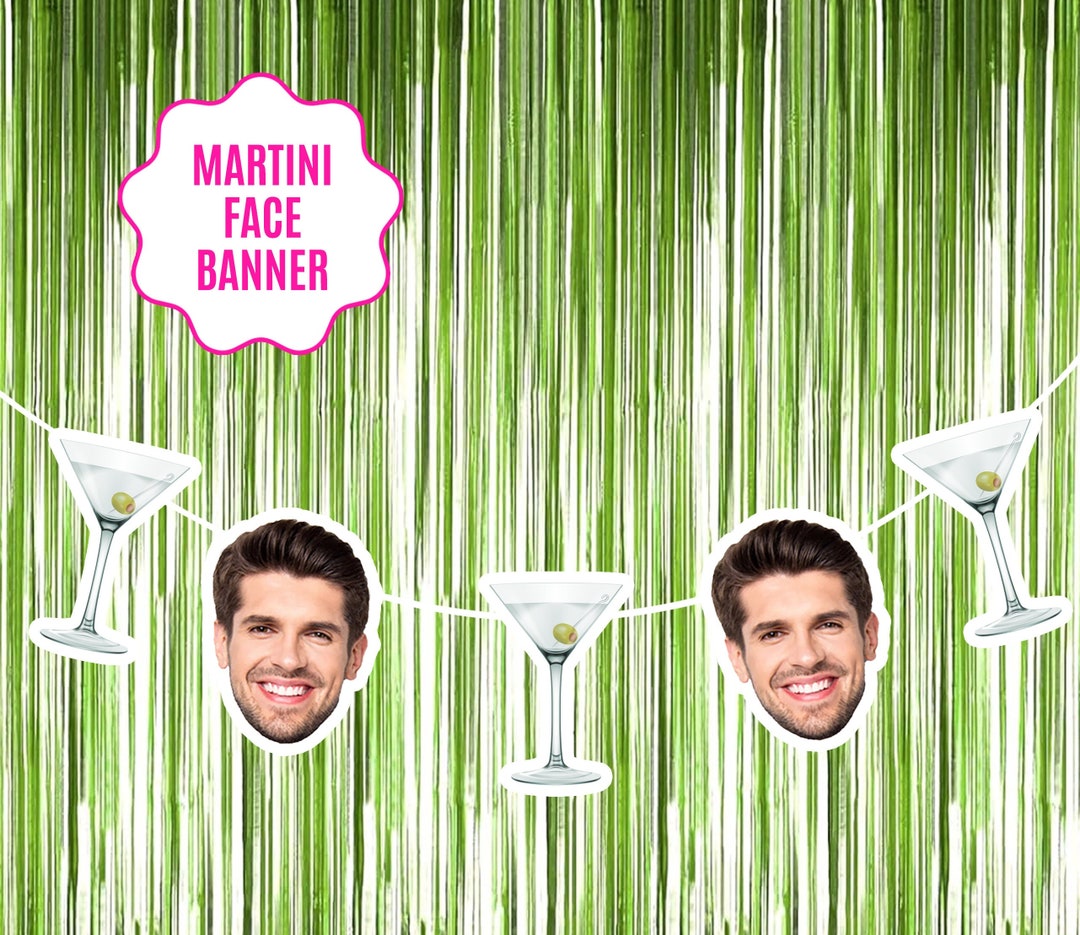 Tini Bit Older Martini Face Birthday Party Banner Custom Party ...