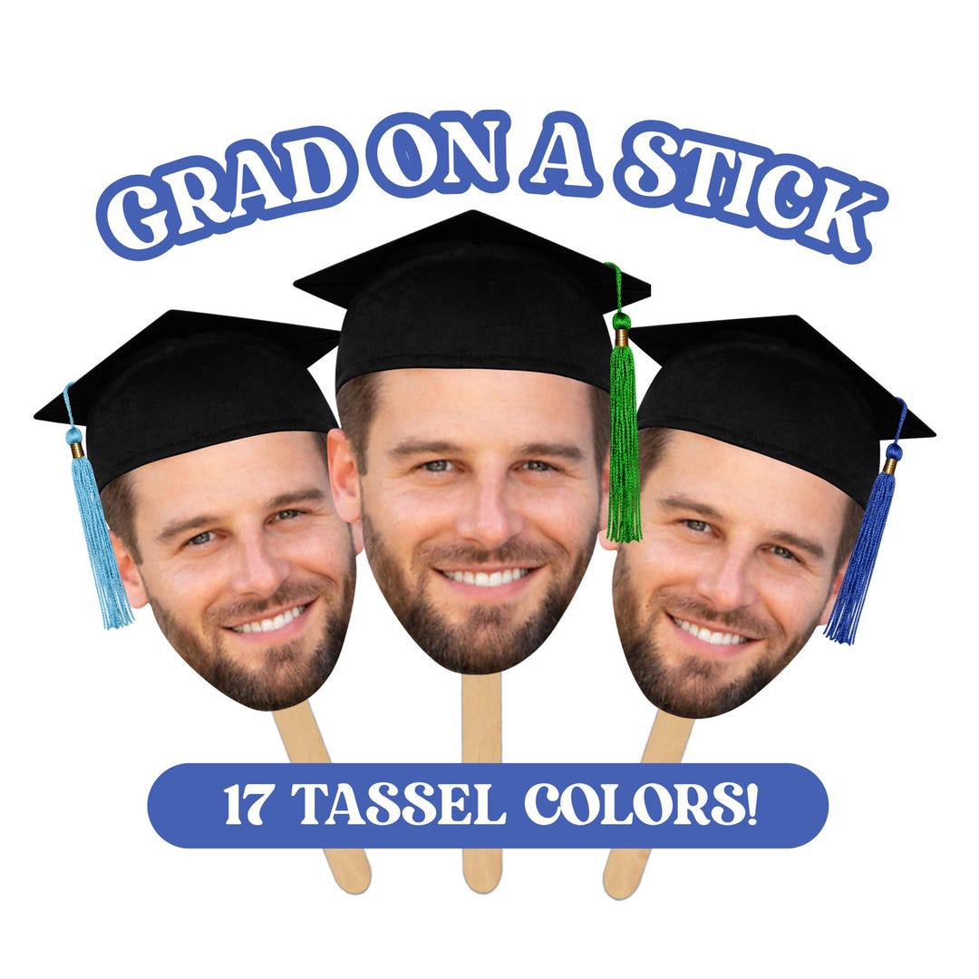Big Head Face on a Stick Graduation Party Cheer Class of 2026 Big Head ...