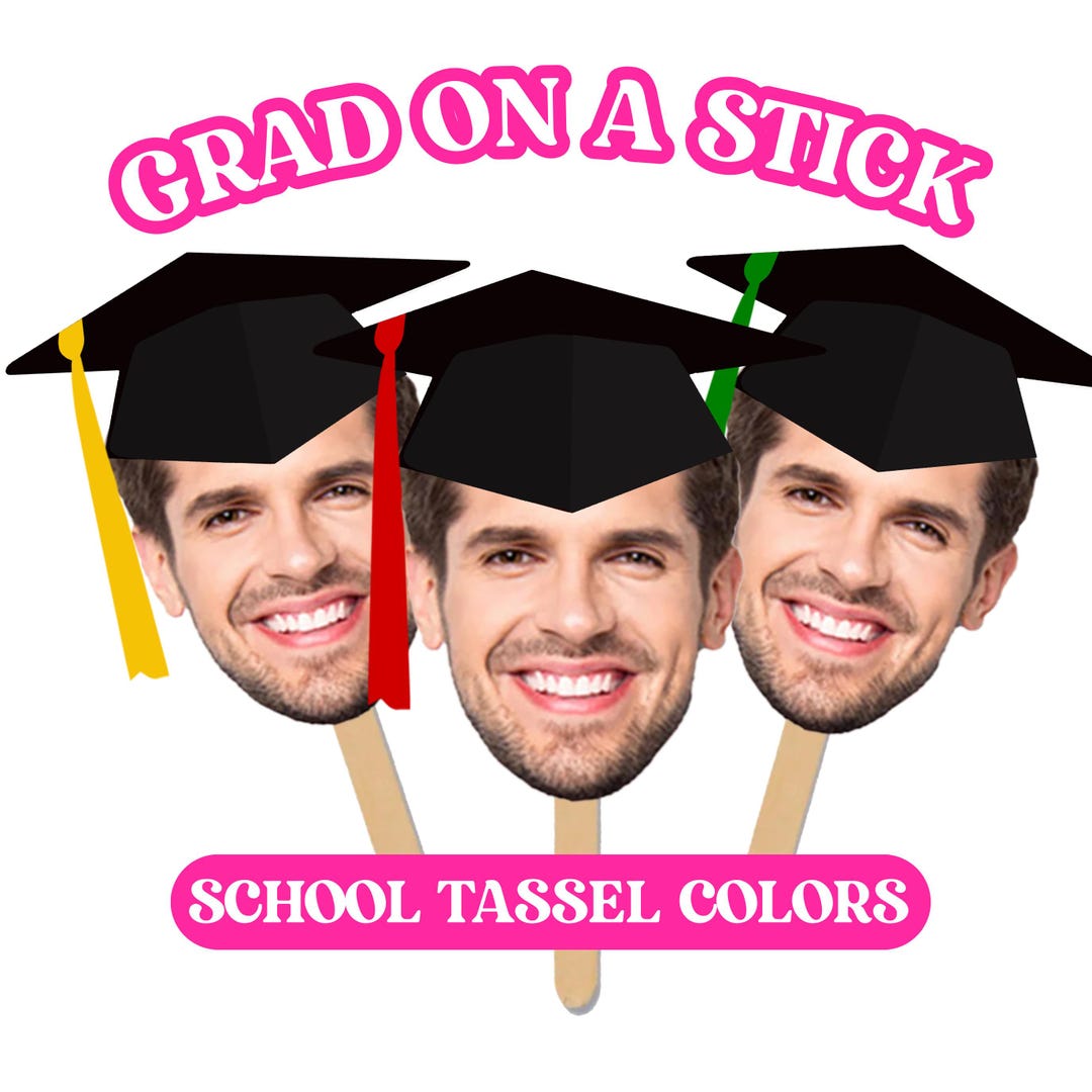 Big Head Face on a Stick Graduation Party Cheer Class of 2026 Big Head ...