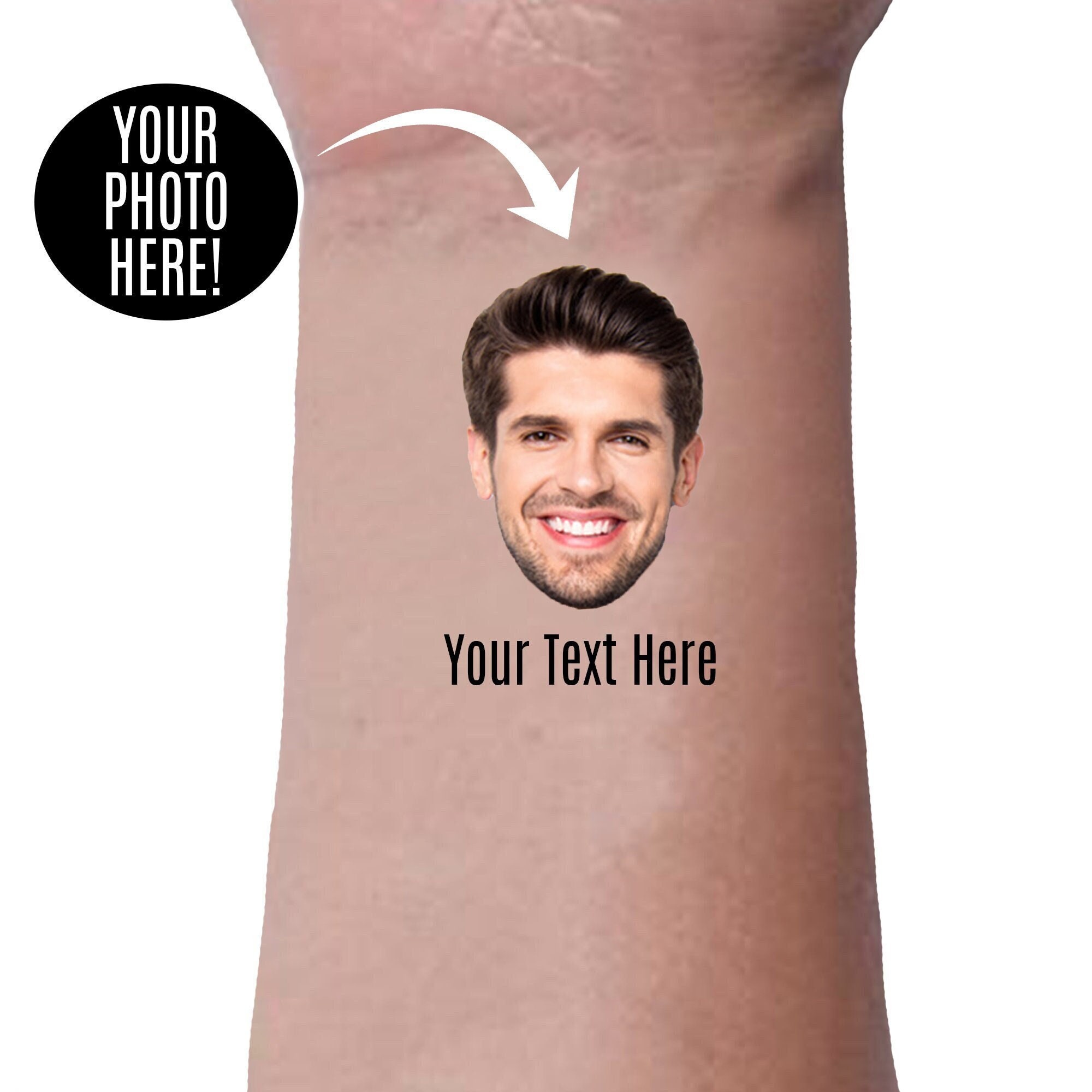 Custom Face Tattoo Temporary Funny Tattoo Birthday - Etsy