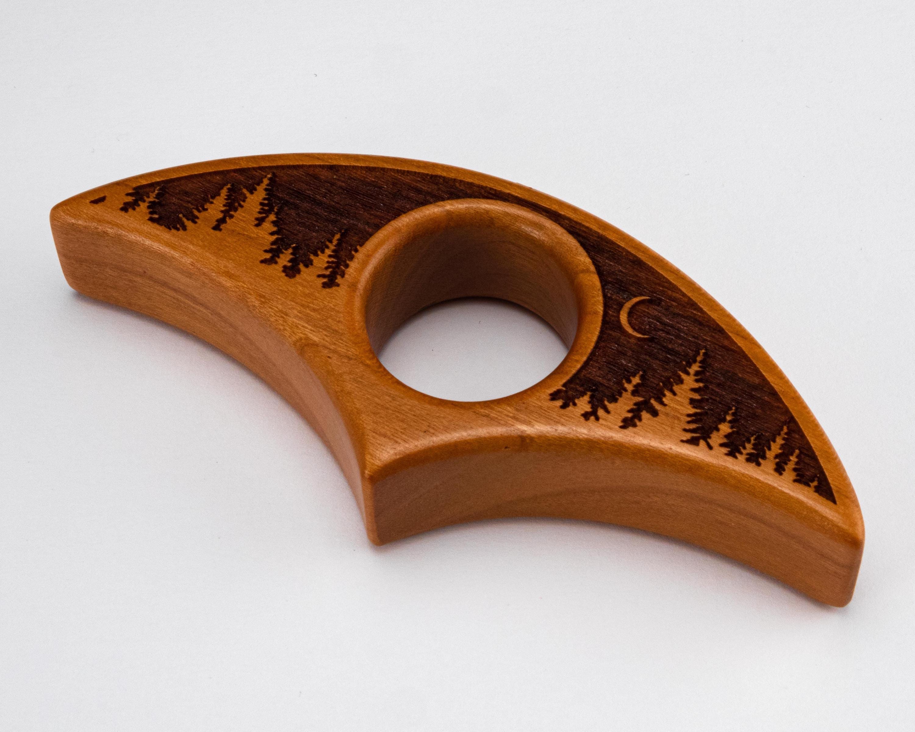 Wood Thumb Page Holder, Engraved Cherry "moonlit Forest" Design - Etsy