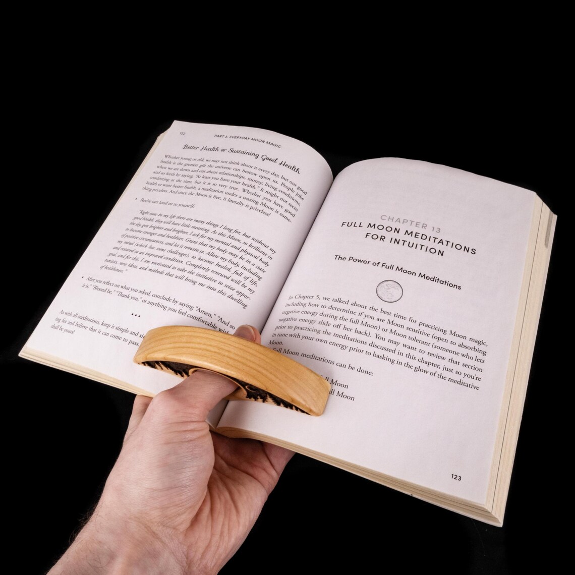Wood Thumb Page Holder, Engraved Cherry "moonlit Forest" Design - Etsy