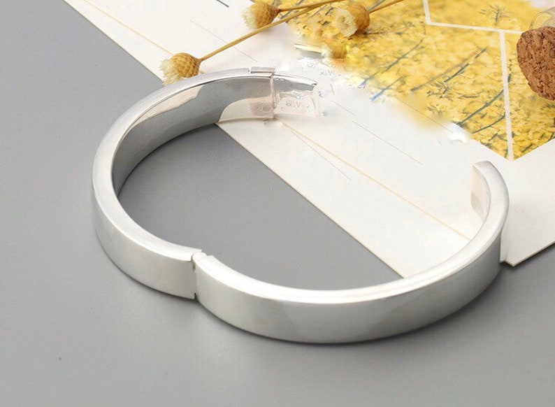 Sterling Silver Hinged Bangle Bracelet Polished Open Bangle - Etsy