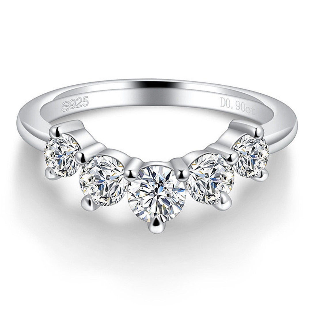 DIANA Diamond Wishbone Eternity Ring, High Quality Certified Moissanite ...