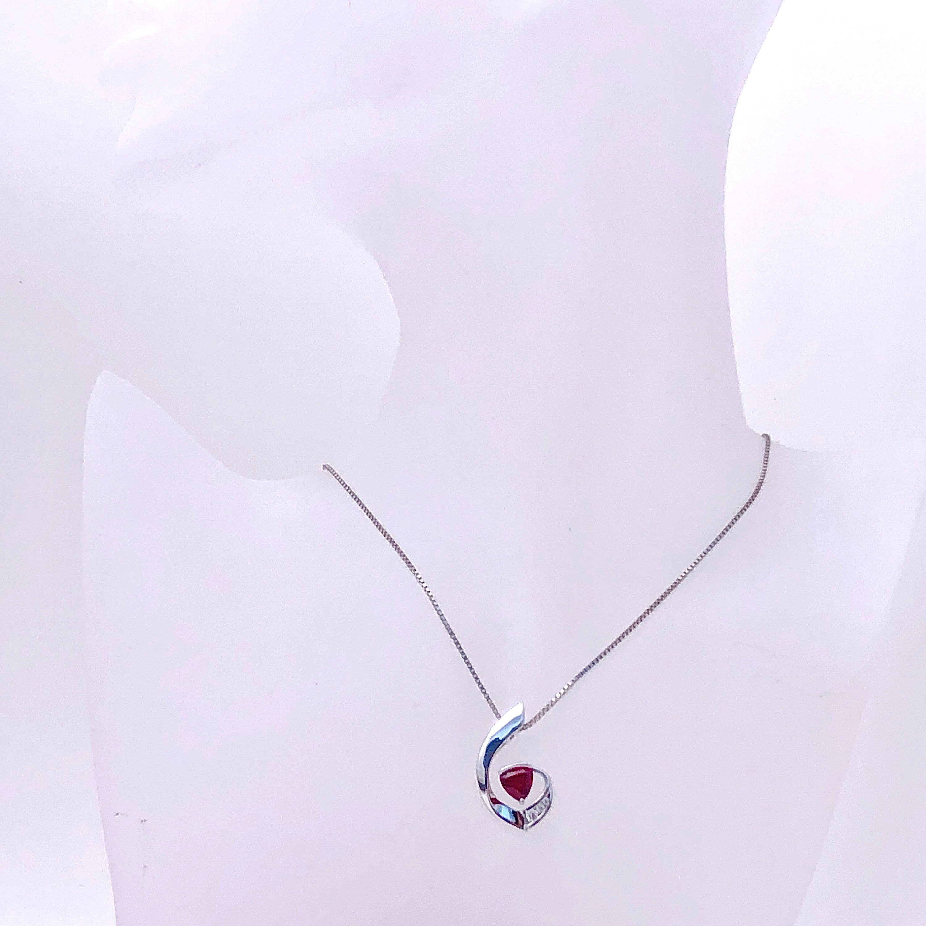 DAZZLE Ruby Necklace. Sterling Silver Gemstone Necklace, 40th Wedding ...