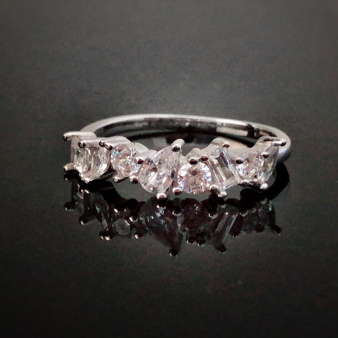 STARLIGHT White Topaz Sterling Silver Ring, Statement Ring, Diamond ...