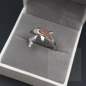 Ocean Granite Dolphin Ring, Sterling Silver Ring, Unique Ring, Ocean ...