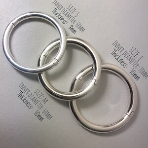 Doughnut Sterling Silver Round Bangle Bracelet, Statement Large Bangle ...