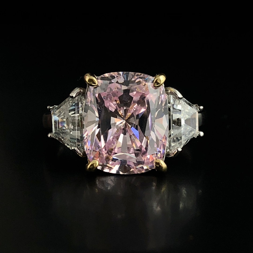 LUXY Pink Topaz Ring, Sterling Silver Ring, Square Pink Statement Ring ...