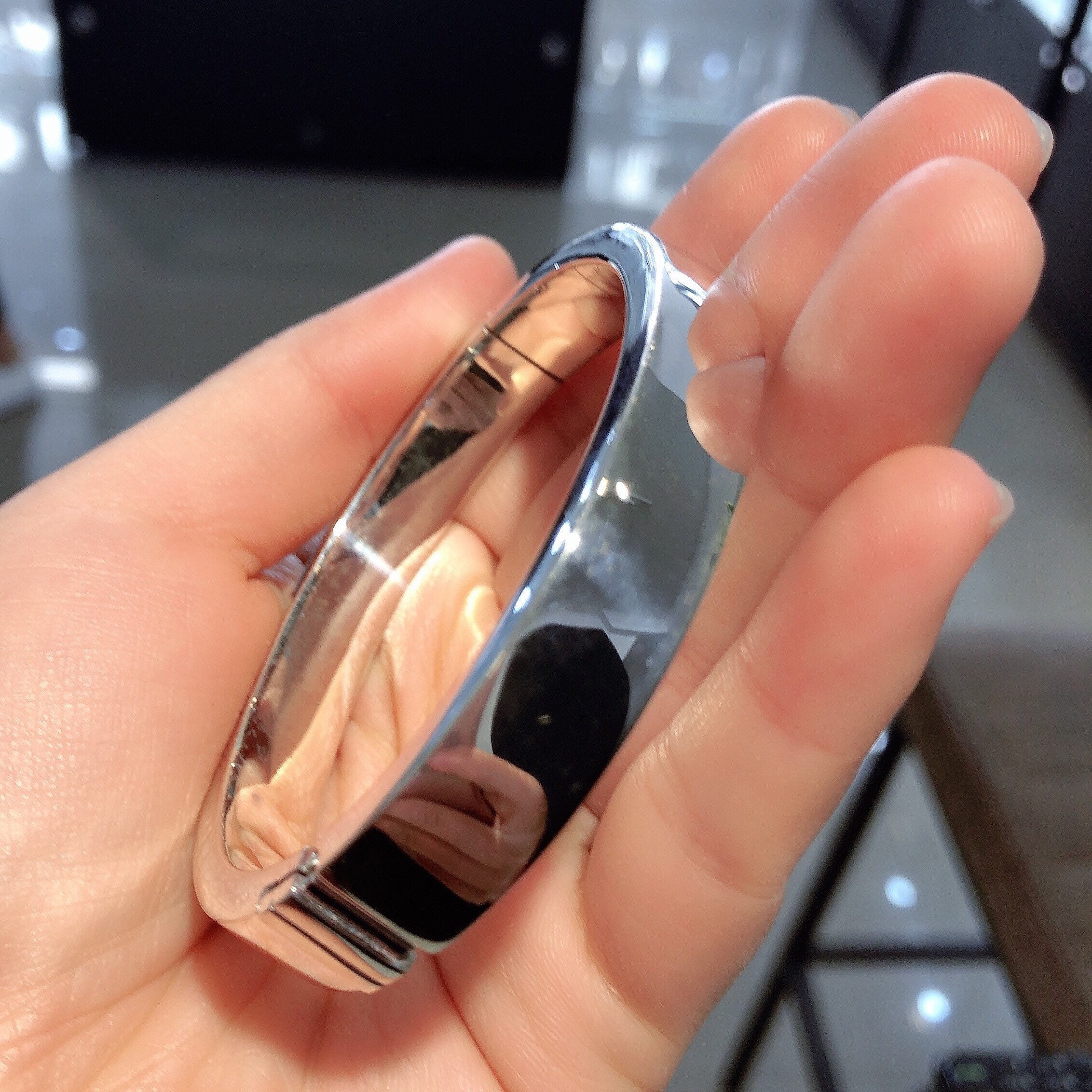 Sterling Silver Hinged Bangle Bracelet, Polished Open Bangle, Chunky ...