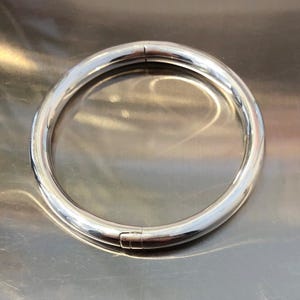 Silver Hinged Bangle Bracelet, Polished Open Bangle, Unique Bracelet ...