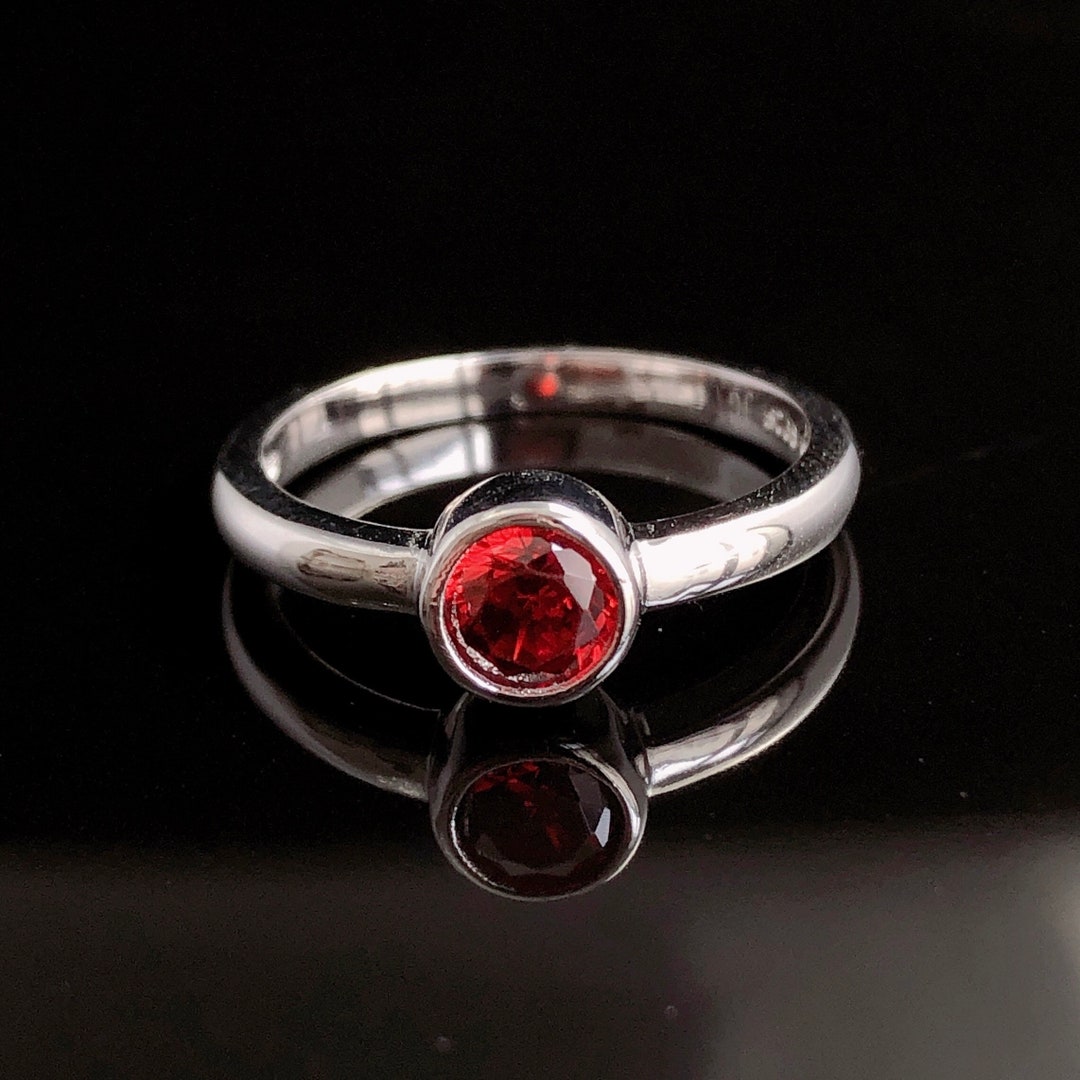 Kenya Red Ruby Sterling Silver Ring - Ruby Ring - Ruby Jewellery - Etsy
