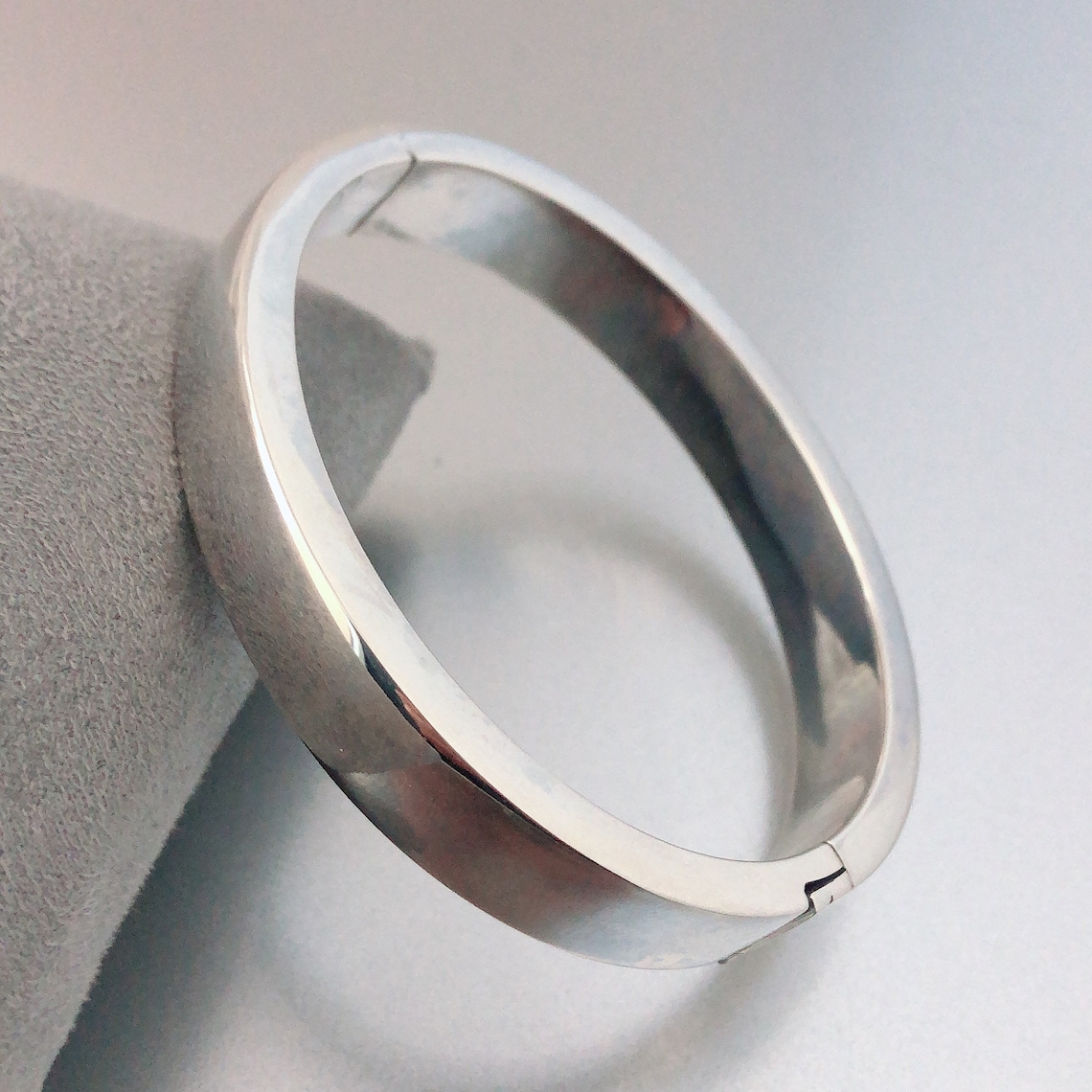 Sterling Silver Hinged Bangle Bracelet Polished Open Bangle - Etsy