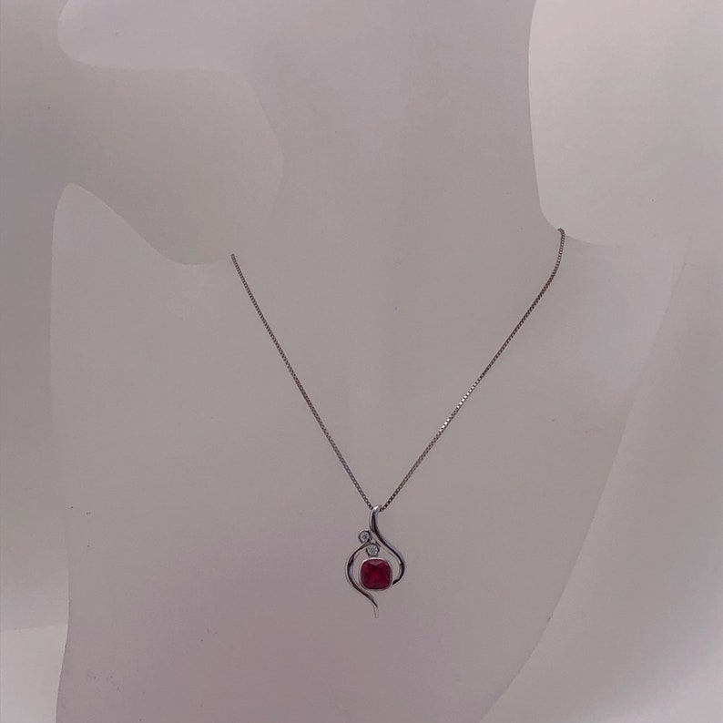 VITALITY Red Ruby Necklace Sterling Silver Ruby Jewelry - Etsy
