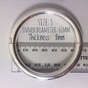 Doughnut Sterling Silver Round Bangle Bracelet, Statement Large Bangle ...