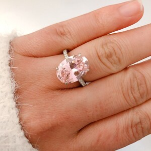 FUSION Pink Topaz Statement Sterling Silver Ring, Large Ring, Pink ...