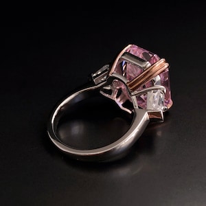 EDEN Pink Topaz Ring Sterling Silver Statement Ring, Large Pink ...