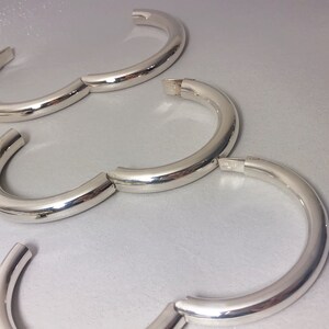 Doughnut Sterling Silver Round Bangle Bracelet, Statement Large Bangle ...