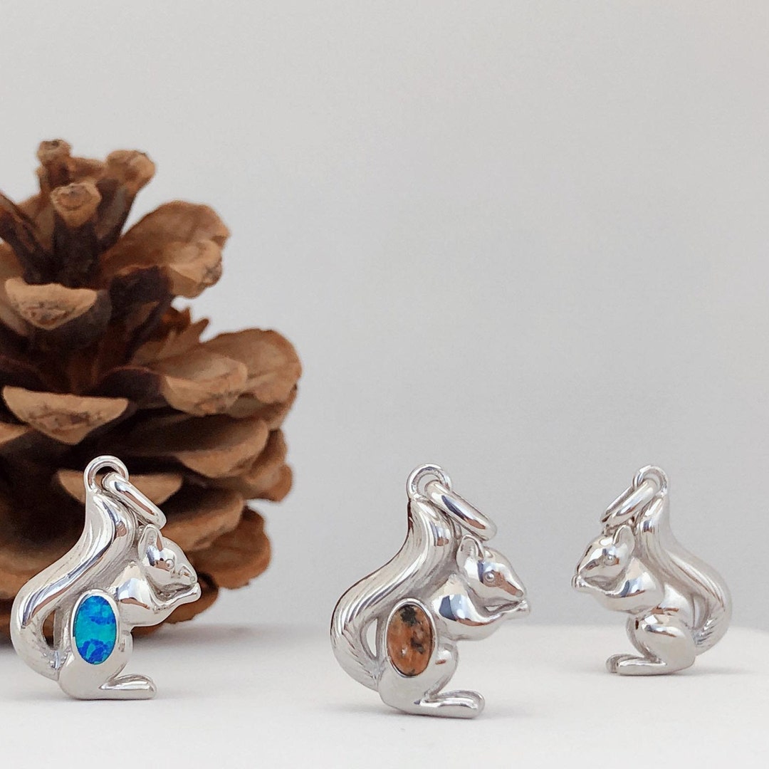 Squirrel Pendant, Sterling Silver Granite Pendant, Squirrel Pet Pendant ...