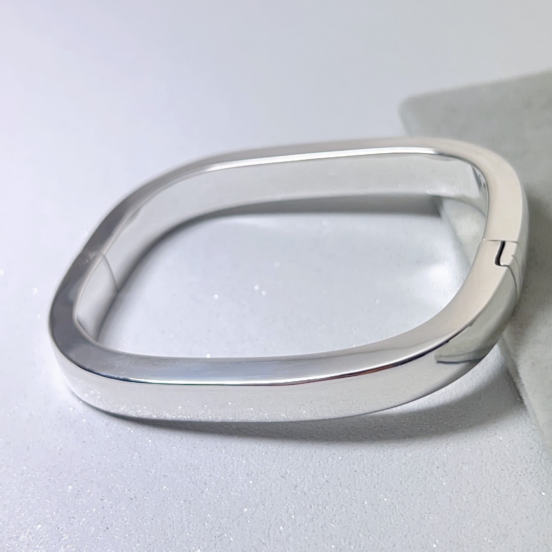 Rectangular Bracelet, Sterling Silver Bangle, Unique Silver Bracelet ...