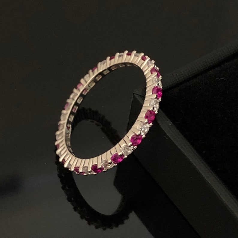 Eternity Ruby Ring, Red Ruby Jewellery Engagement Ring, Promise Ring ...